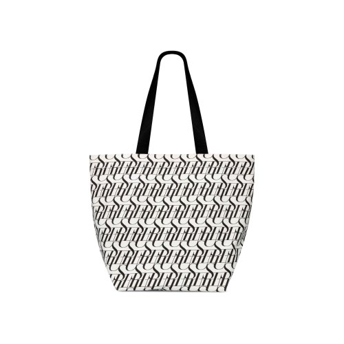 SHU SIGNET ON RIVIERA CANVAS LARGE TOTE BAG - WHITE SWBF0403-WH01-1L L ...