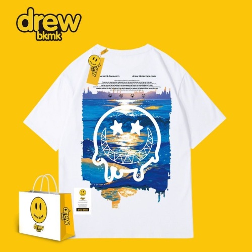 Drew Joint เสื้อยืดแขนสั้นผู้ชายและผู้หญิงการ์ตูนปีศาจน้อยหน้ายิ้มอิน ...