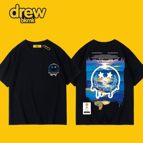 Drew Joint เสื้อยืดแขนสั้นผู้ชายและผู้หญิงการ์ตูนปีศาจน้อยหน้ายิ้มอิน ...