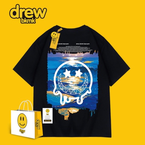 Drew Joint เสื้อยืดแขนสั้นผู้ชายและผู้หญิงการ์ตูนปีศาจน้อยหน้ายิ้มอิน ...