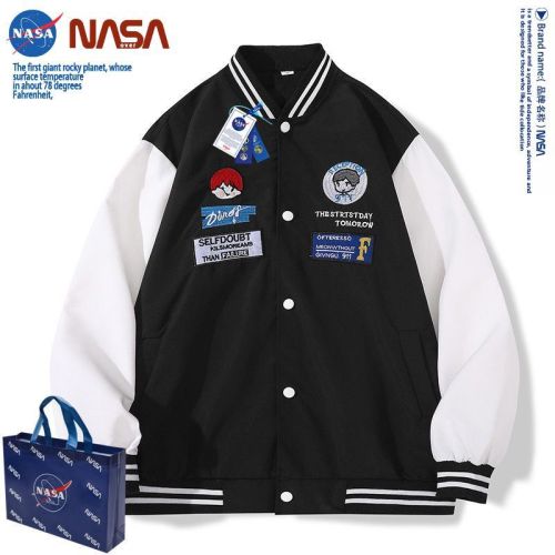 NASA co-branded เสื้อแจ็คเก็ตผู้ชายญี่ปุ่นกีฬาเบสบอลอินเทรนด์แบรนด์ ins ...