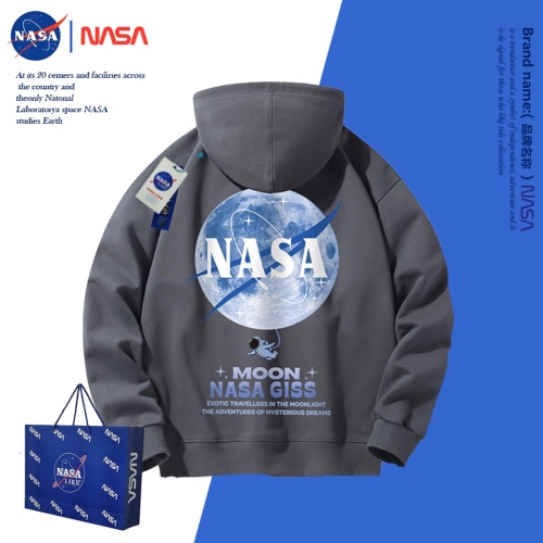 NASA Co-Branded Hooded Sweatshirtผู้ชายและผู้หญิงดวงจันทร์นักบินอวกาศ ...