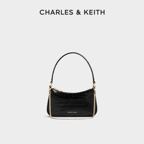 CHARLES&KEITH ใหม่ Shoulder bags CK2-80151362-B ลายจระเข้โซ่ไหล่รักแร้ ...