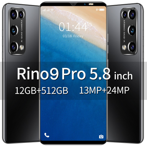 สมาร์ทโฟน Rino9 Pro ใหม่ สมาร์ทโฟนจอใหญ่ความละเอียดสูง สมาร์ทโฟนหน้าจอ ...
