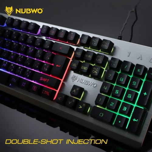 NUBWO NK031 RUBBER DOME SWITCHES SAVIOR คีย์บอร์ดเกมมิ่ง Keyboard Gaming แป้นไทย/อังกฤษ รับ ...