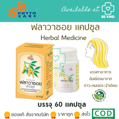 FLAVA SOY 60CAPSULE (Phyto Care) - ฟลาวาซอย (60 แคปซูล)บรรเทาอาการ ...