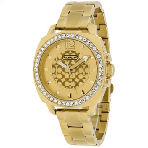 Coach Women's Mini Boyfriend Gold Crystal Glitz Watch 14501700 As the ...