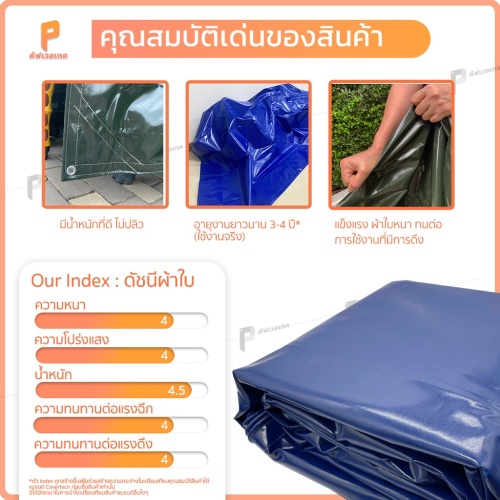 ผ้าใบ PVC เคลือบ 2 หน้า รุ่น Standard ตาไก่ทุกเมตร ผ้าใบเต๊นท์ ผ้าใบ ...
