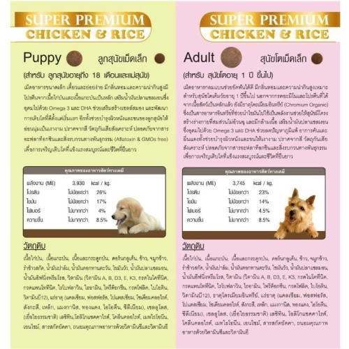 Tiffany Dog 15 Kg. อาหารสุนัข สูตรเนื้อไก่และข้าว บำรุงขนและผิวหนัง (1 ...