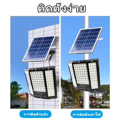 200000W โคมไฟสปอร์ตไลท์พลังงานแสงอาทิตย์ใหม่ ไฟสวนมุมกว้างสามด้านที่สว่างเป็นพิเศษ ไฟ LED กัน ...