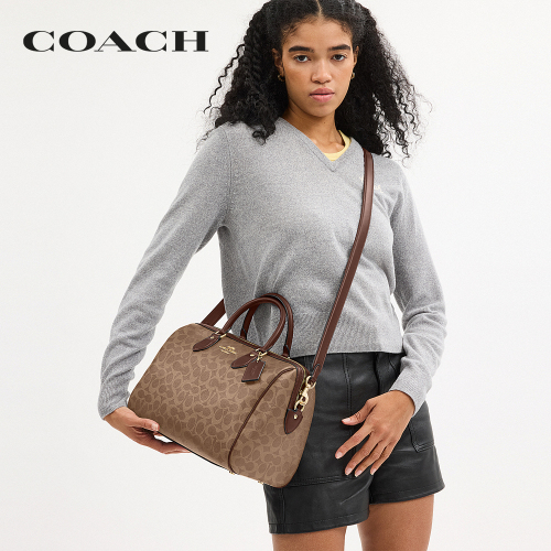 COACH กระเป๋าถือผู้หญิงรุ่น Rowan Large Satchel Bag In Signature Canvas ...