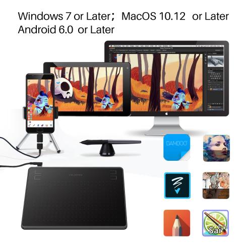 HUION แท็บเล็ต Drawing Tablet HS64&HS64 Chips OSU! Free Stylus and 4 ...