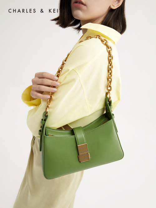 กระเป๋าสีดำ Charles Keith Chain Handle Shoulder Bag CK2-20781463 ...