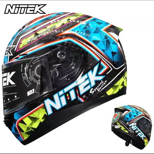 American NITEK motorcycle carbon fiber helmet male full face helmet ...