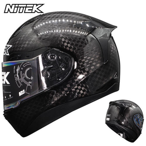 American NITEK motorcycle carbon fiber helmet male full face helmet ...