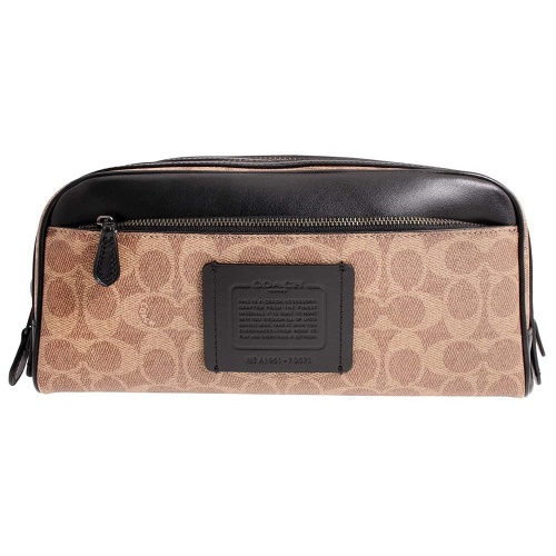 COACH 70071 DOUBLE ZIP DOPP KIT IN SIGNATURE CANVAS (KHA) [70071KHA-MA ...