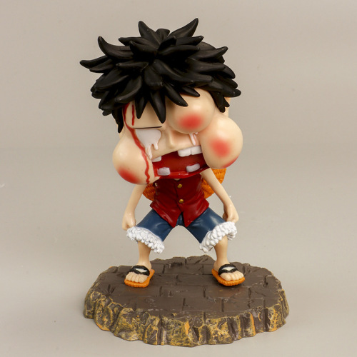 One Piece Anime Figure, Beaten, Puffy Face, Luffy, Swollen Nose and ...