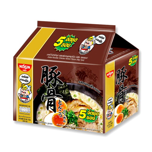 ⚡️ส่งฟรี⚡️ นิสชิน บะหมี่กึ่งสำเร็จรูป รสทงคตสึราเมน ขนาด 60 กรัม x 5 NISSIN Premium Bag Tonkotsu ...